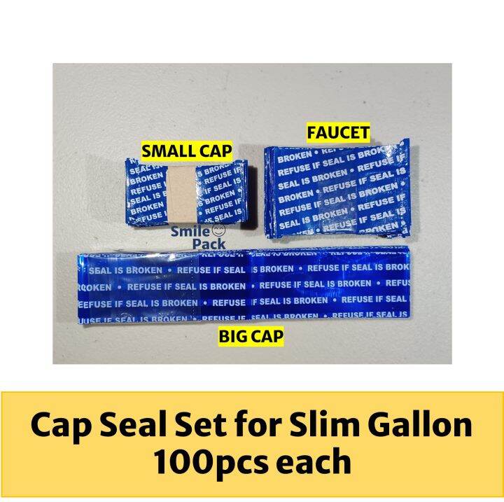 100 pcs Plastic Cap Seal for Slim Gallon - Big Cap, Small Cap, Faucet ...