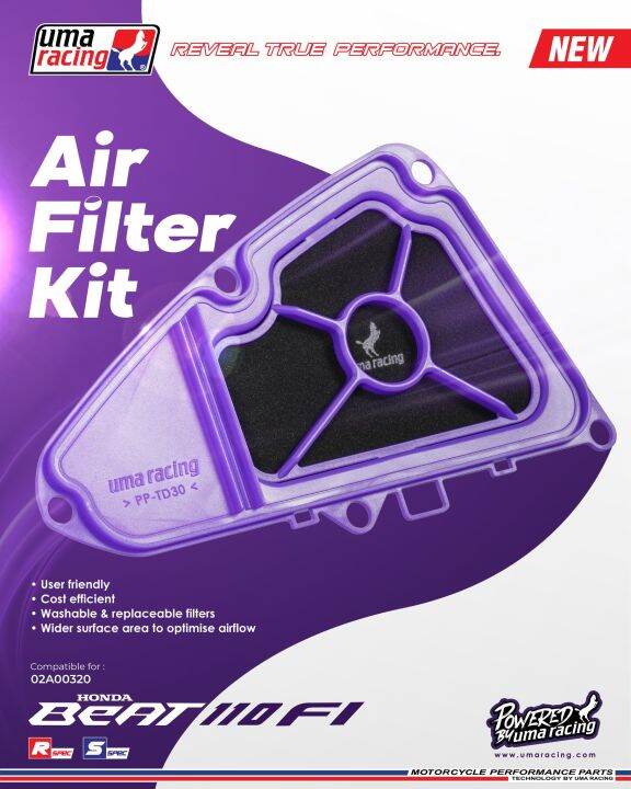 UMA Racing Air Filter Kit (Washable) for Honda Beat Street (NEW ...