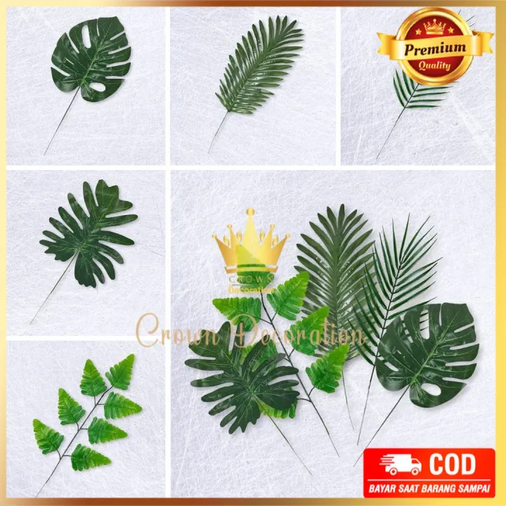 [1 PCS] Daun Pillow Dendron Jari-jari Palm Leather Fern Mawar Duri ...