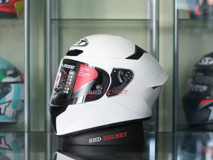 Helm KYT TT Course Solid Plain White KYT TTC Putih Polos Glossy ...