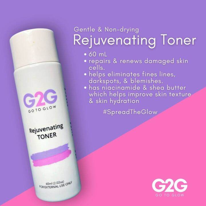 G2G Rejuvenating Toner 60ml (Mild Perfect for Normal to Oily Skin) with ...