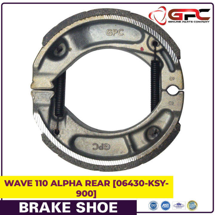 GPC Honda Wave 110 Alpha Rear Brake Shoe Set [06430-KSY-900] | Lazada PH