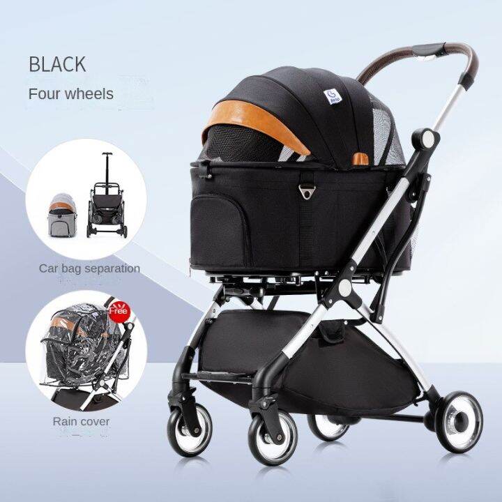 Luxury Pet Stroller Transportation For Dogs Cats Animals Detachable ...