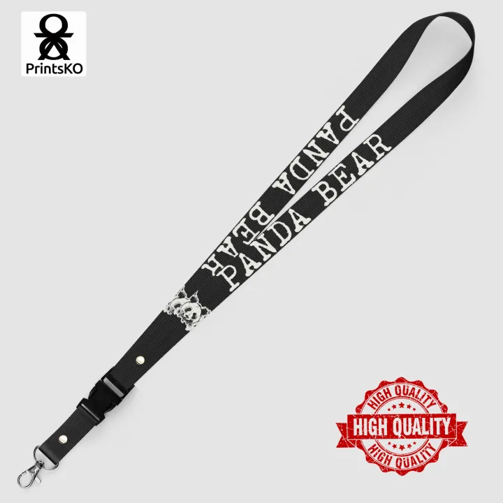 High Quality Lanyard / ID Lace w/ Panda Bear - Black and White Design ...