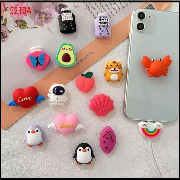 5210A ยูเอสบี กัดสาย USB ซิลิโคนทำจากซิลิโคน นกเพนกวิน ฝาครอบสายชาร์จ น่ารักน่ารักๆ ตัวป้องกัน ...