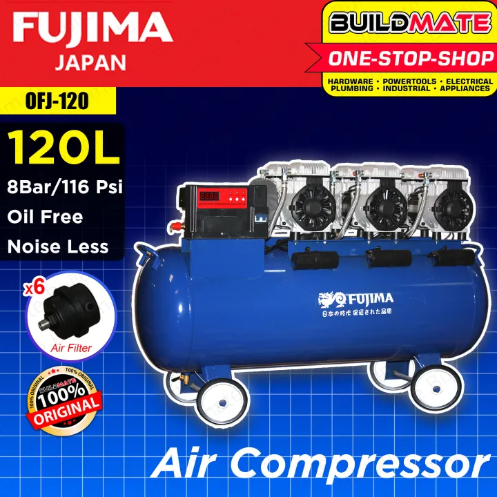 FUJIMA JAPAN 120L Air Compressor Oil Free Noise Less OFJ-120 100% ...