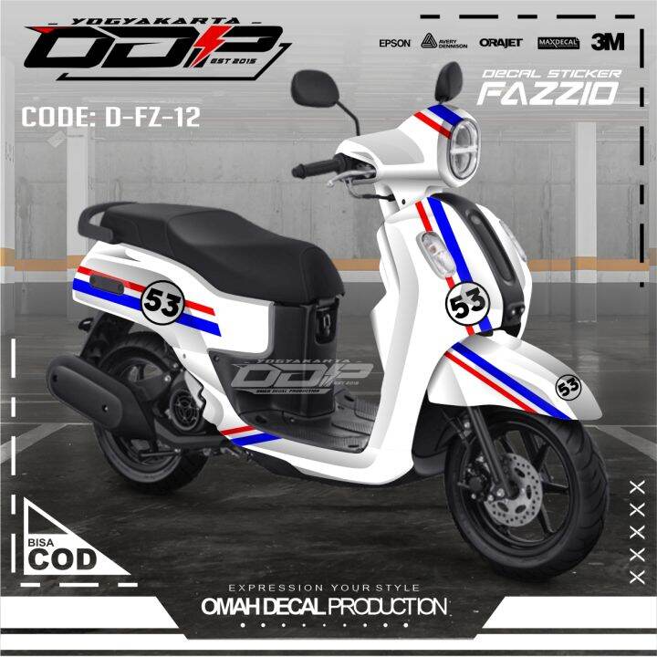 DECAL STICKER YAMAHA FAZIO FULL BODY DECAL MOTOR MOTIF TERBARU LUCU ...