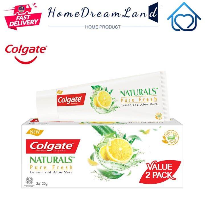 Colgate Naturals Pure Fresh (Lemon & Aloe Vera) Toothpaste Valuepack ...