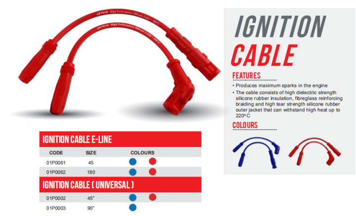 Ignition Cable RCB 45° Universal/E Line 180° | Lazada