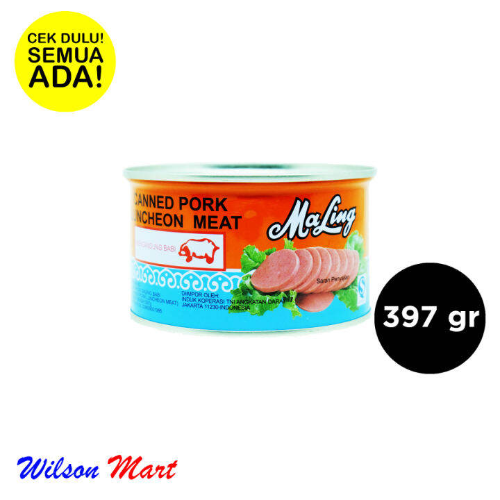 MALING DAGING BABI OLAHAN KALENG MA LING CANNED PORK LUNCHEON MEAT 397 ...