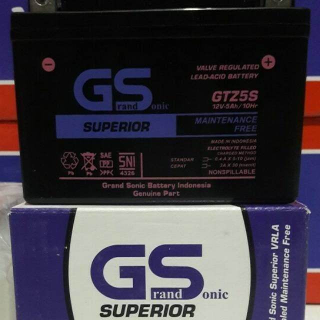 Aki Motor Honda Scoopy GTZ5S GS Y Accu Kering MF | Lazada Indonesia