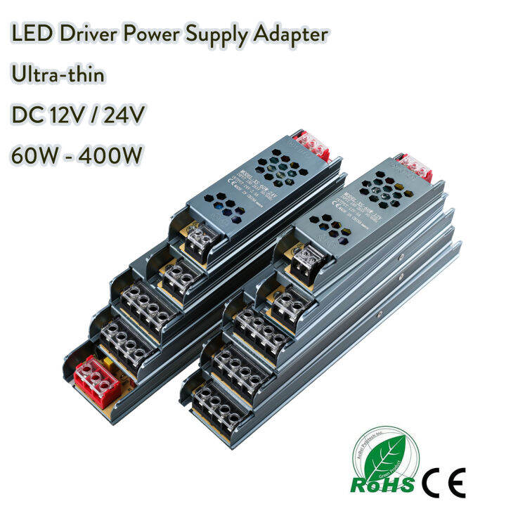 New Arrival Ultra Thin DC 12V 24V 60W 100W 150W 200W 300W 400W LED Lighting Transformers Adapter ...