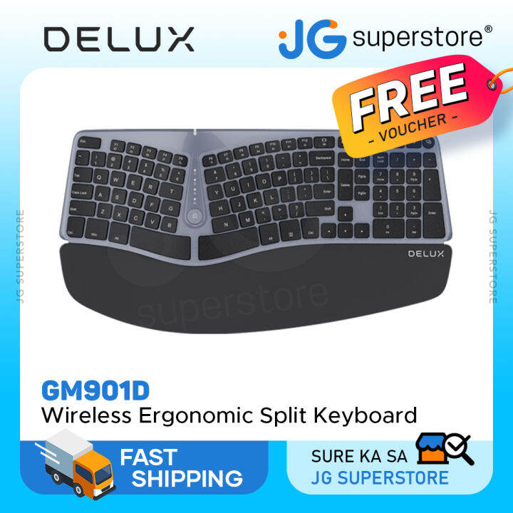 Delux GM901D Wireless Bluetooth Ergonomic Split Membrane Keyboard 2.4G ...