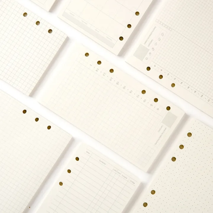 A5 A6 A7 Loose Leaf Notebook Refill Spiral Binder Planner Inner Page ...