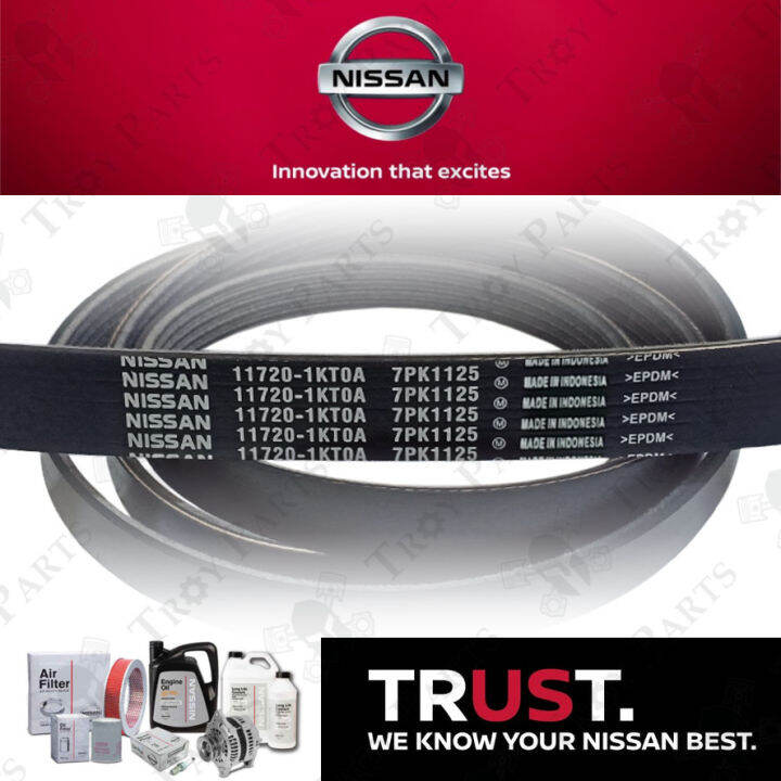 Original Nissan Fan Belt 11720-1KT0A for Nissan Almera 1.5 RN Senic ...