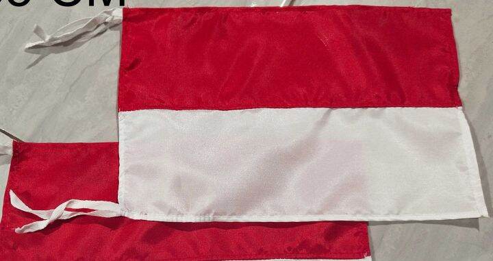 Bendera Merah putih 25 x 35 CM bahan satin feles tebal jahitan tepi ...