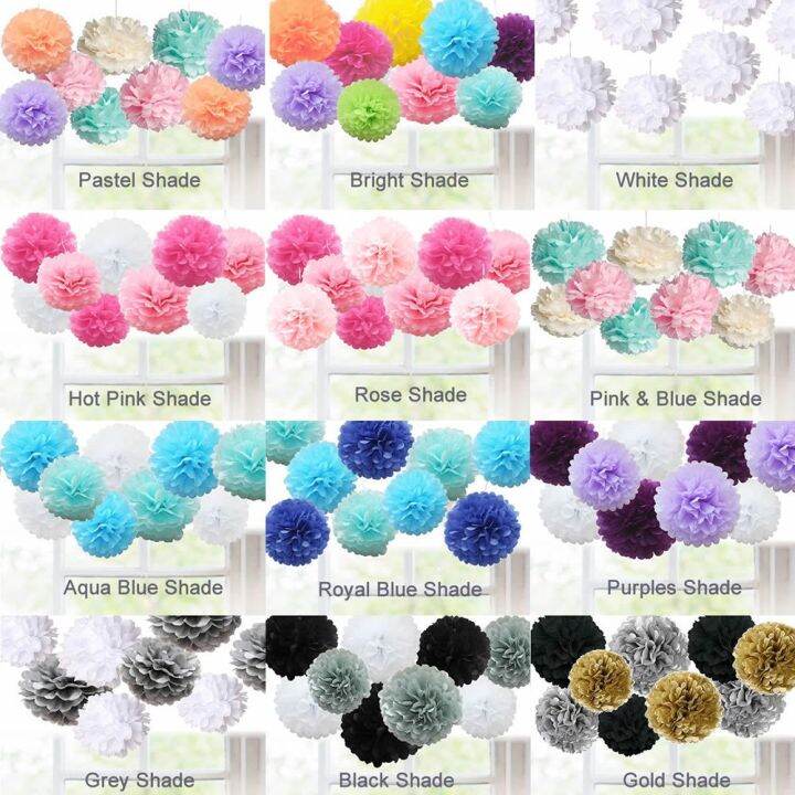 PIEPING 9แพ็คการตกแต่งบ้านจัดงานแต่งงานที่โรแมนติกบอลปอมบอลแขวนพวงมาลัย ...