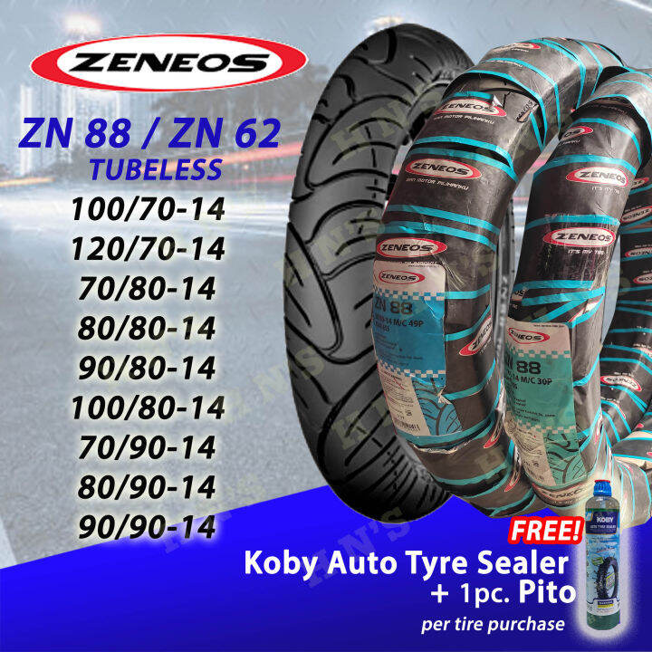 ZENEOS ZN88 Platinum RIM 14 Tubeless Tires ( 70/80-14 , 70/90-14 , 80/ ...