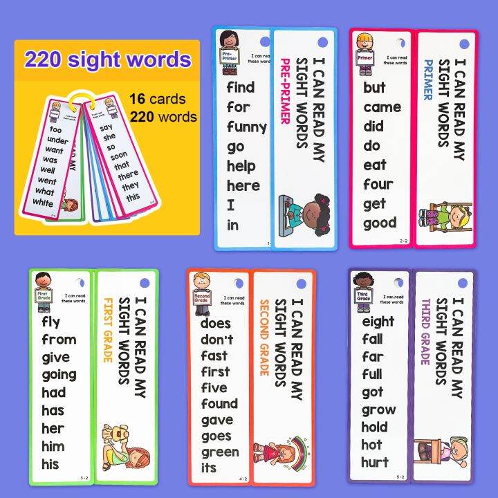 220 Dolch Sight Words English Flash Cards Pocket Cards Games Homeschool ...
