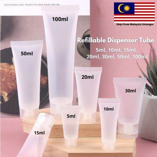 8 Size Refillable Travel Set Plastic Tube Soft Bottle Squeeze Empty ...