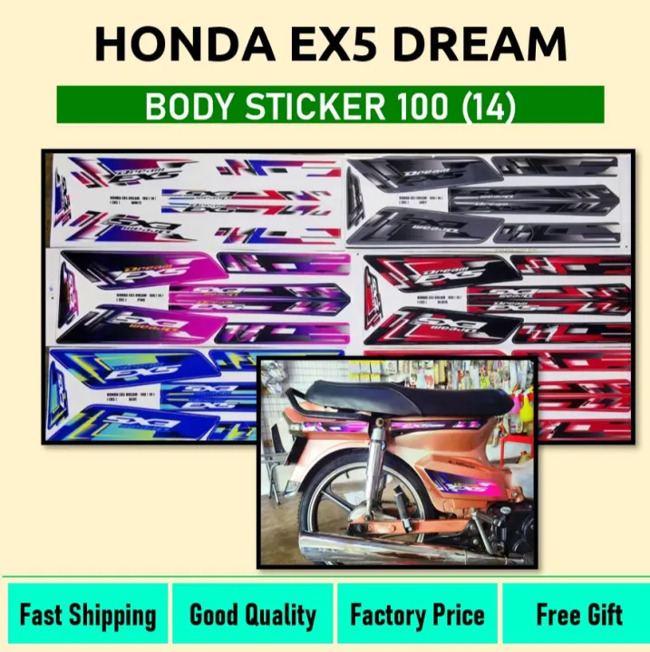 [Free Gift] HONDA EX5 DREAM BODY STICKER 100(14) - 6 COLORS AVAILABLE ...