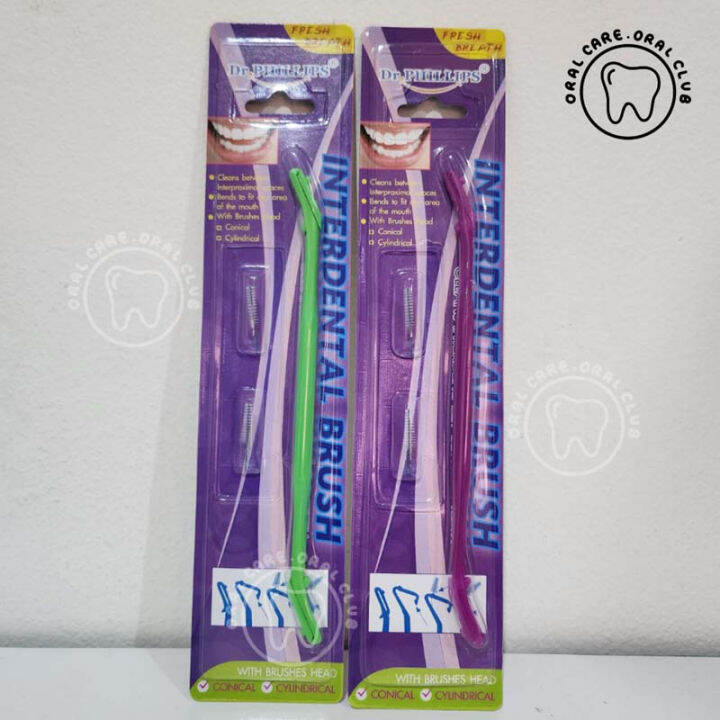 ดร.ฟิลลิปป์ แปรงซอกฟัน 2 ปลาย พร้อมอะไหล่แปรง 2 ชิ้น Dr.Phillips interdental brush Duo Heads ...
