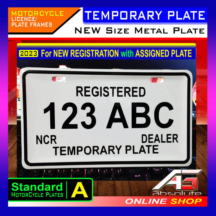 NEW PLATE SIZE 2023 - METAL MOTORCYCLE TEMPORARY PLATE NUMBER - M2 ...