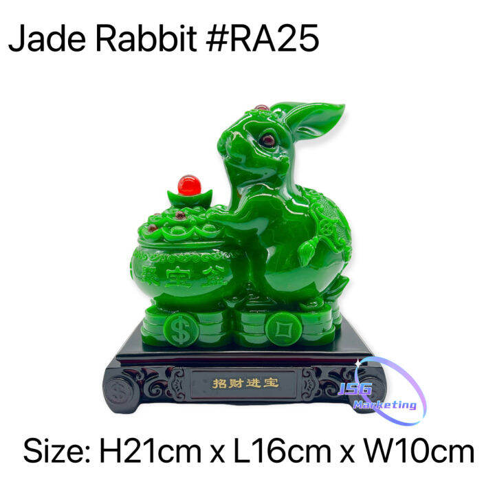 2023 Wealth Jade Rabbit Chinese Zodiac Statue Feng Shui Home Office ...