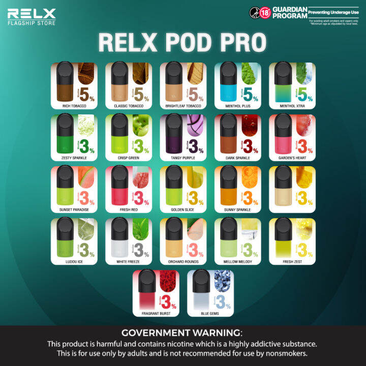 RELX FLAGSHIP STORE Flavor Pods Only 200 PHP Pro Pod Single Pod Vape ...