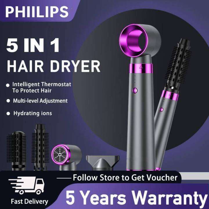【5 Years Warranty】original Hair Dryer 5 In 1 Comb Hair Curling