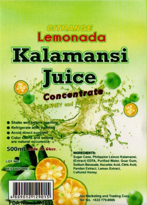 Citrange Lemonada (Calamansi Juice) Concentrate 24x500ml | Lazada PH