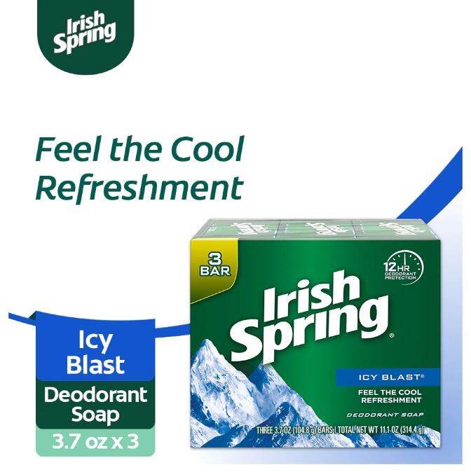 IRISH SPRING Icy Blast Bar Soap 104g X 3 BARS | Lazada PH