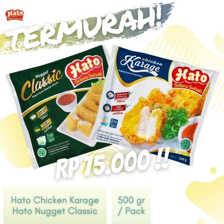 TERMURAH! HATO CHICKEN KARAGE 500GR & HATO NUGGET CLASSIC 500GR ...