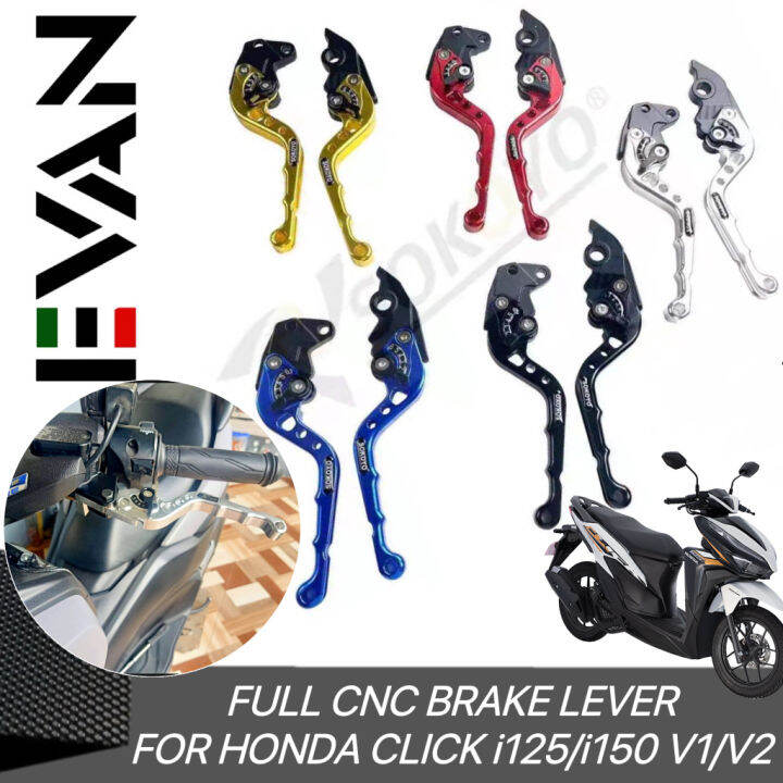 Evan.com PAIR Full CNC Brake Lever For Honda Click i125/i150 v1 v2 ...
