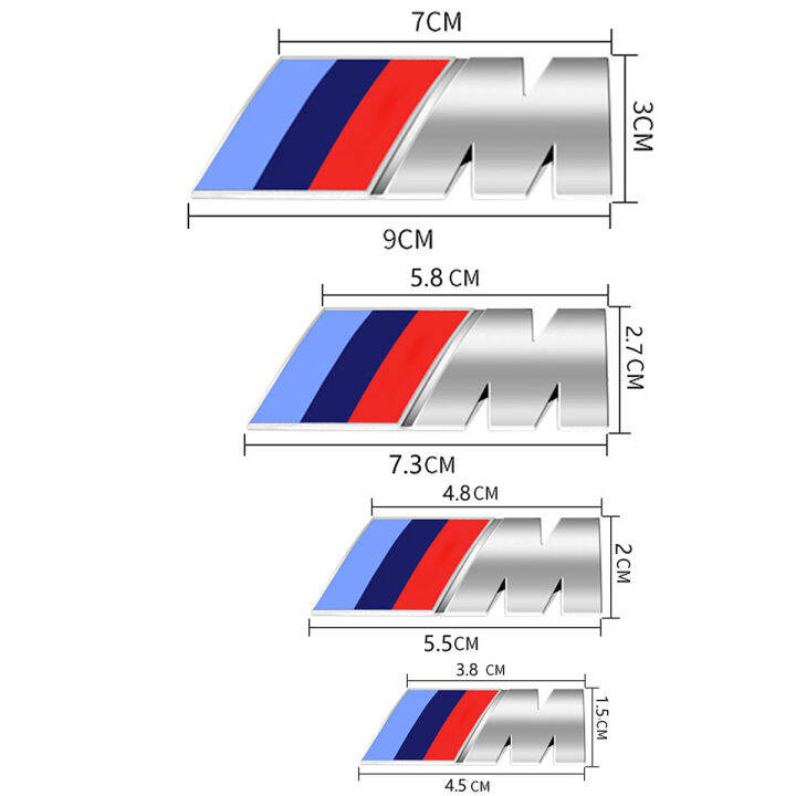 1PCS M Series Metal Logo Sticker Emblem Badge Chrom for BMW E46 E39 E38 ...