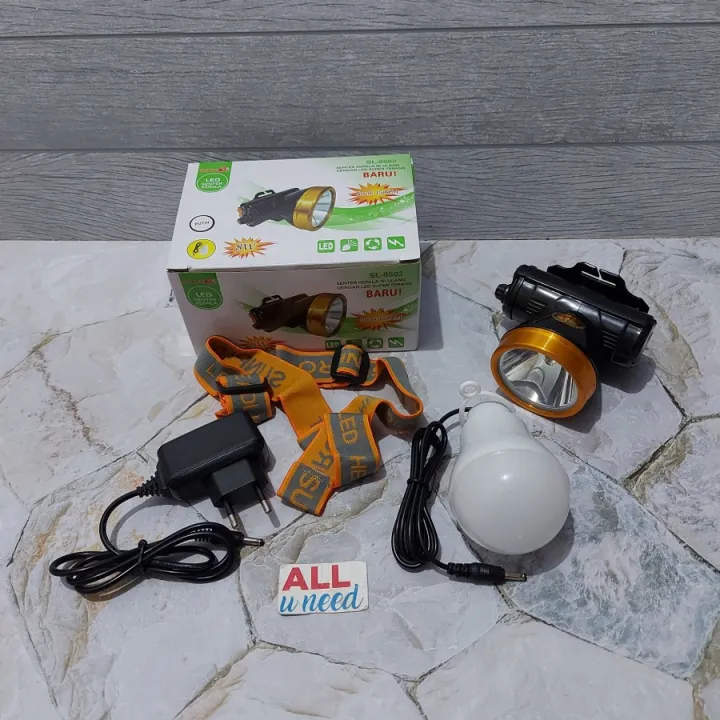 Senter Kepala Led Cahaya Kuning Dan Putih 8W Dimmer Sunpro SL 8802 ...