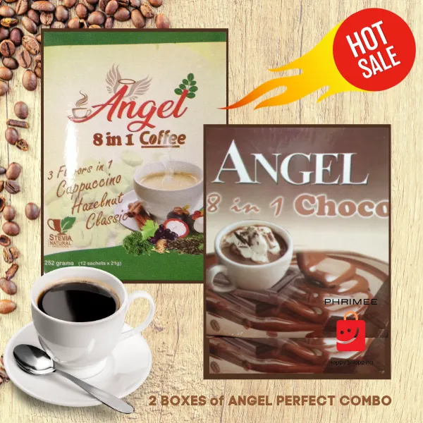Angel 8 in 1 PERFECT COMBO (24 Sachets) | 1 Box of Angel Coffee & 1 Box ...