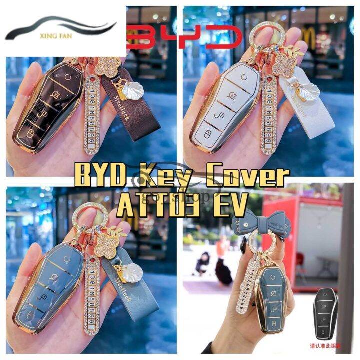 XINFAN TPU เคสหุ้มกุญแจรถสำหรับ BYD ATTO3 2022 ATTO 3 EV Song PRO EV DM Max Tang YUAN PLUS กรอบ ...