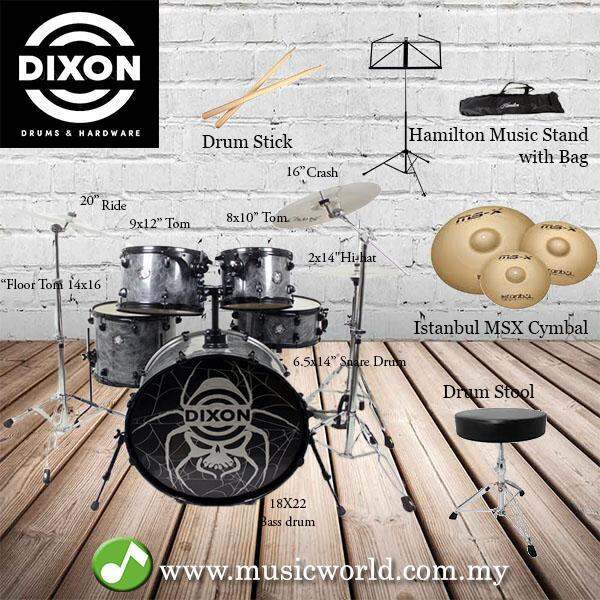 Dixon Drum Set Black Widow Drum Kit | Lazada