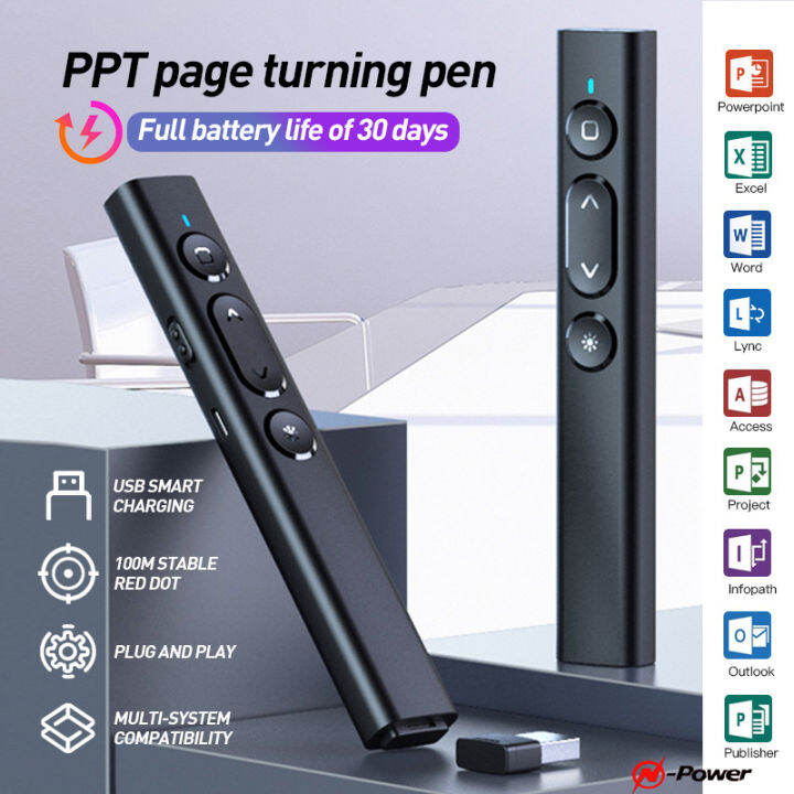 [In Stock] N-Power Powerpoint Presentation Pen USB PPT Pointer RF ...