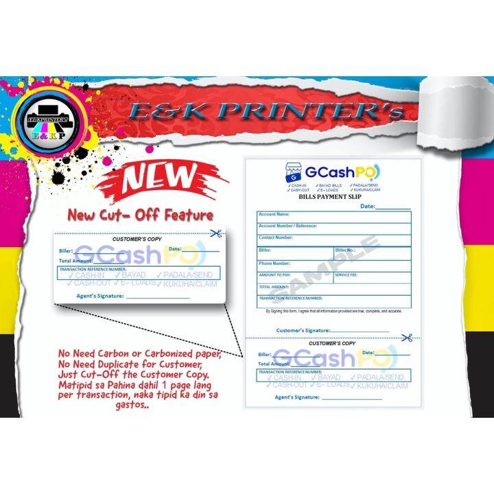GCash Bills Payment Receipt / Slip /Form 4x5.2inch | Lazada PH