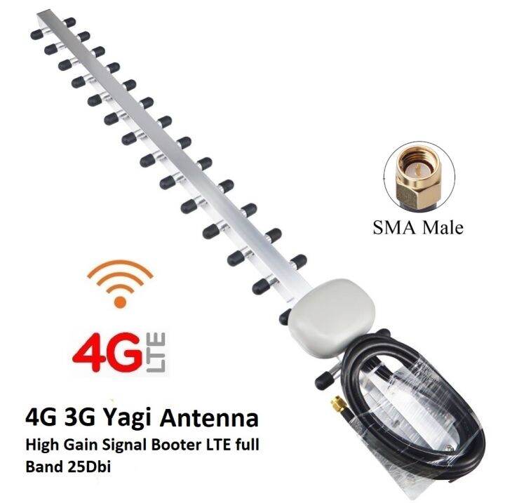 เสาอากาศ 4G lte 4G 25dbi Antenna SMA Signal Booster Amplifier LTE 4G Outdoor Directional Booster ...