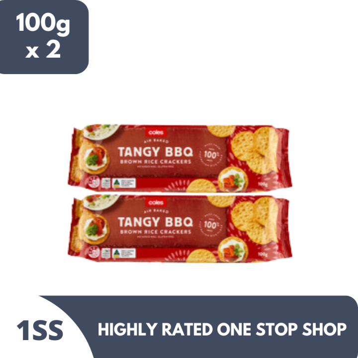 Coles Air Baked Tangy BBQ Brown Rice Crackers 100g x 2 | Lazada PH