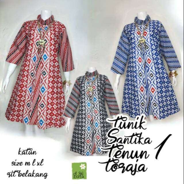 KATUN Santika Tunic Weaving Toraja 1 Modern Casual Formal Cotton High ...