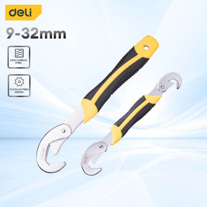 Deli Universal Wrench Set 2Pcs 9-32mm Adjustable Wrench Tools Set Quick ...