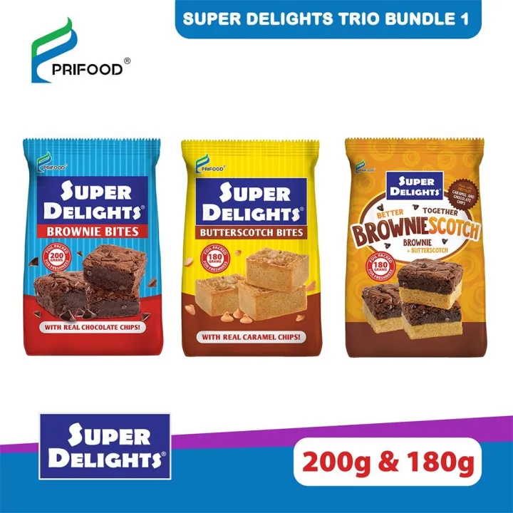 Prifood Super Delights Trio Bundle 1 -Brownie Bites 200g Butterscotch ...