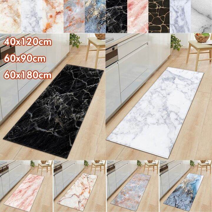 【Junjun】พรมเช็ดเท้า สไตล์หินอ่อน พรมปูพื้นห้อง ลื่น เสื่อครัว พรมน้ำ พรมเช็ดเท้าในห้องนอน 10สี ...