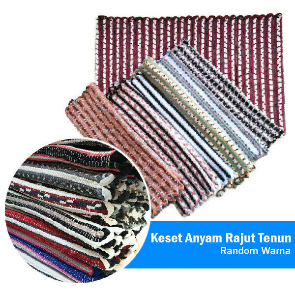 Keset Rajut Sulam Anyam Keset Lantai Tenun Bandung Random Warna ...