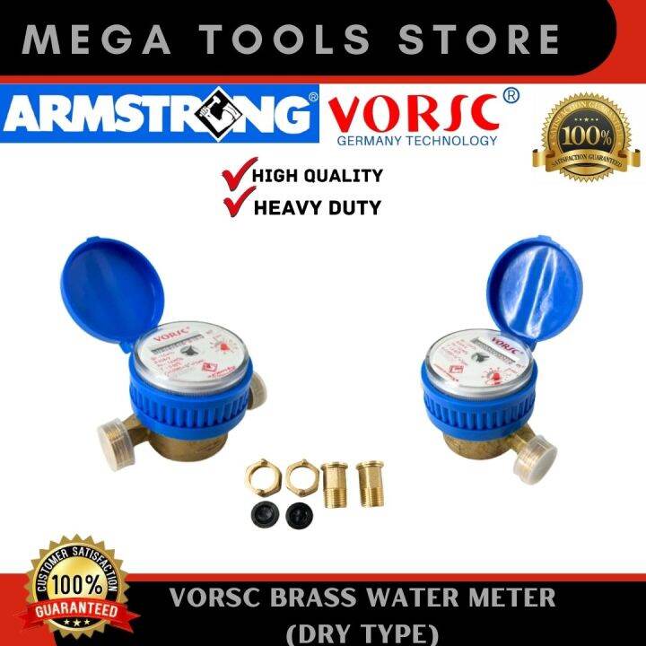 VORSC Brass water meter- DRY TYPE (MEGA TOOLS STORE) | Lazada PH