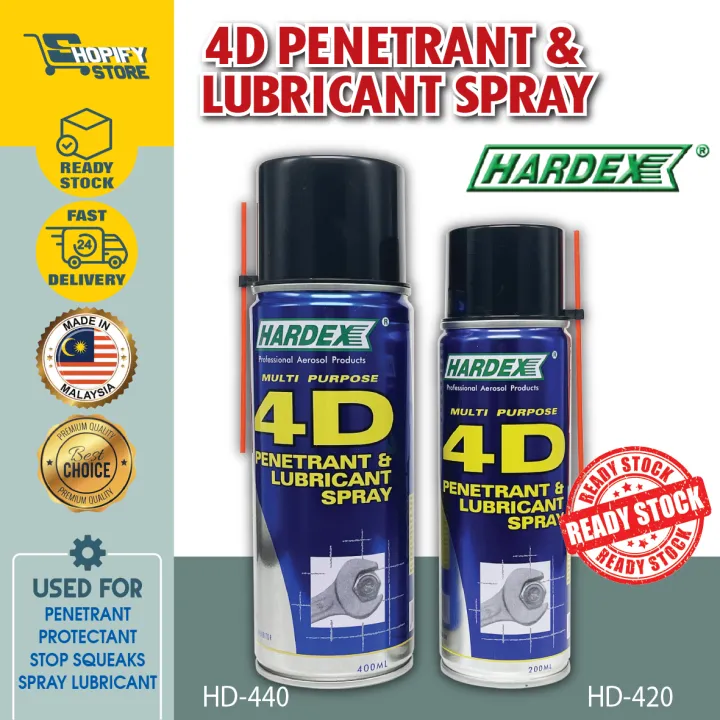HARDEX 4D PENETRANT & LUBRICANT SPRAY(HD-440 & HD-420)*READY STOCK*1 PC ...